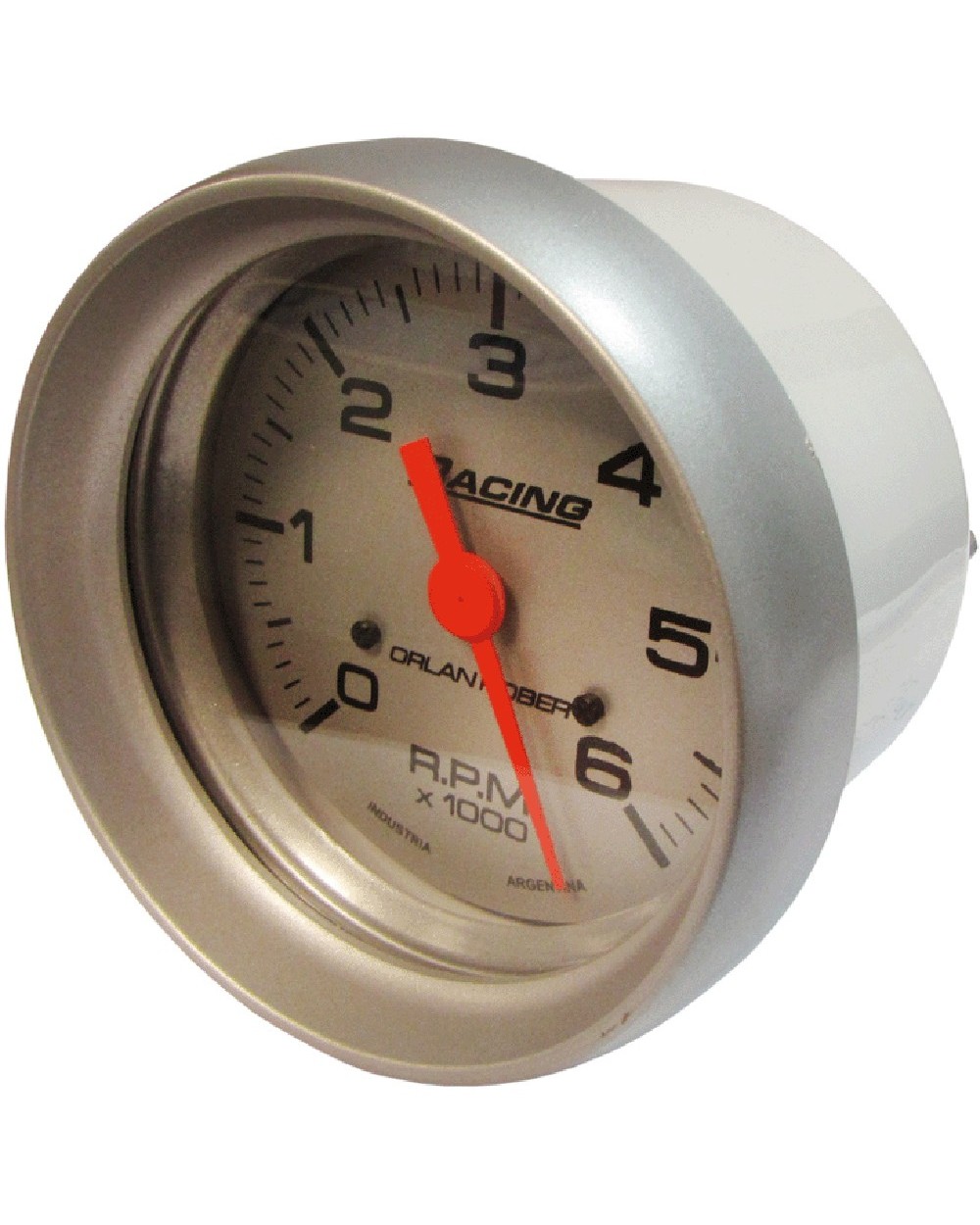 Tacometro Diesel Racing Plata 12 - 24V 80Mm 6.000 Rpm