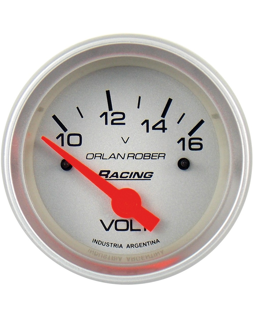 Voltimetro 52Mm 12V Racing Plata